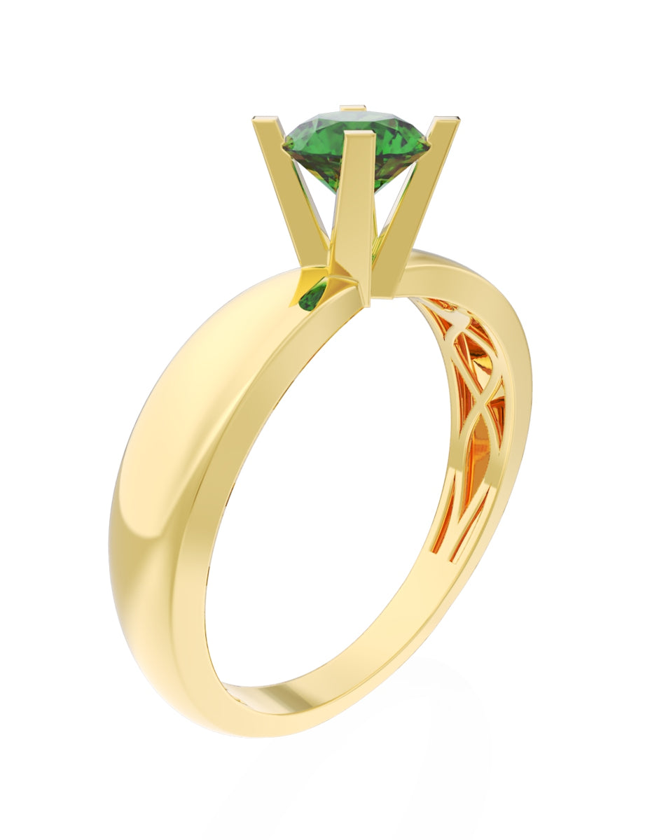 Anillo de Compromiso Eternidad Oro 14k con Zirconia Verde – FONELLI JOYERIA