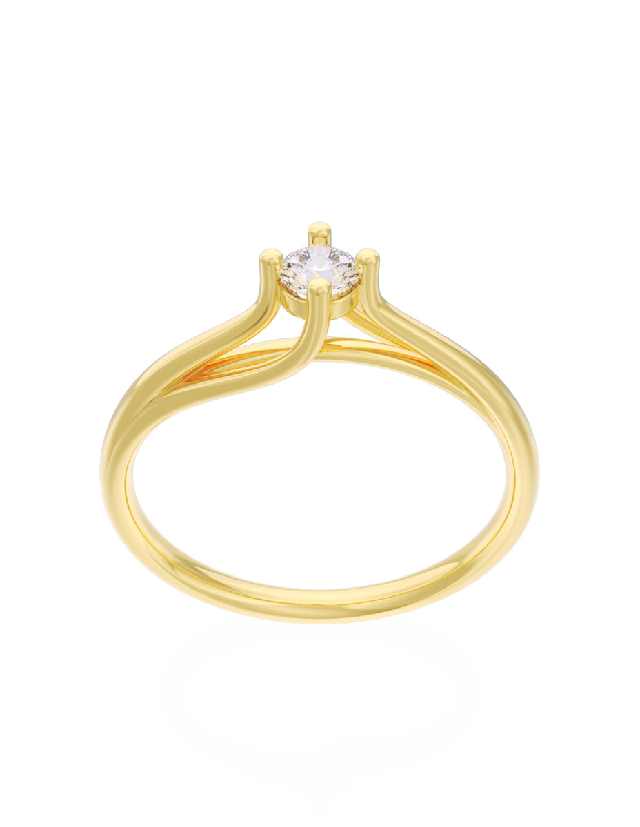 Anillo de Compromiso de Oro 10k con Zirconia Brillante Eternidad Pura ...